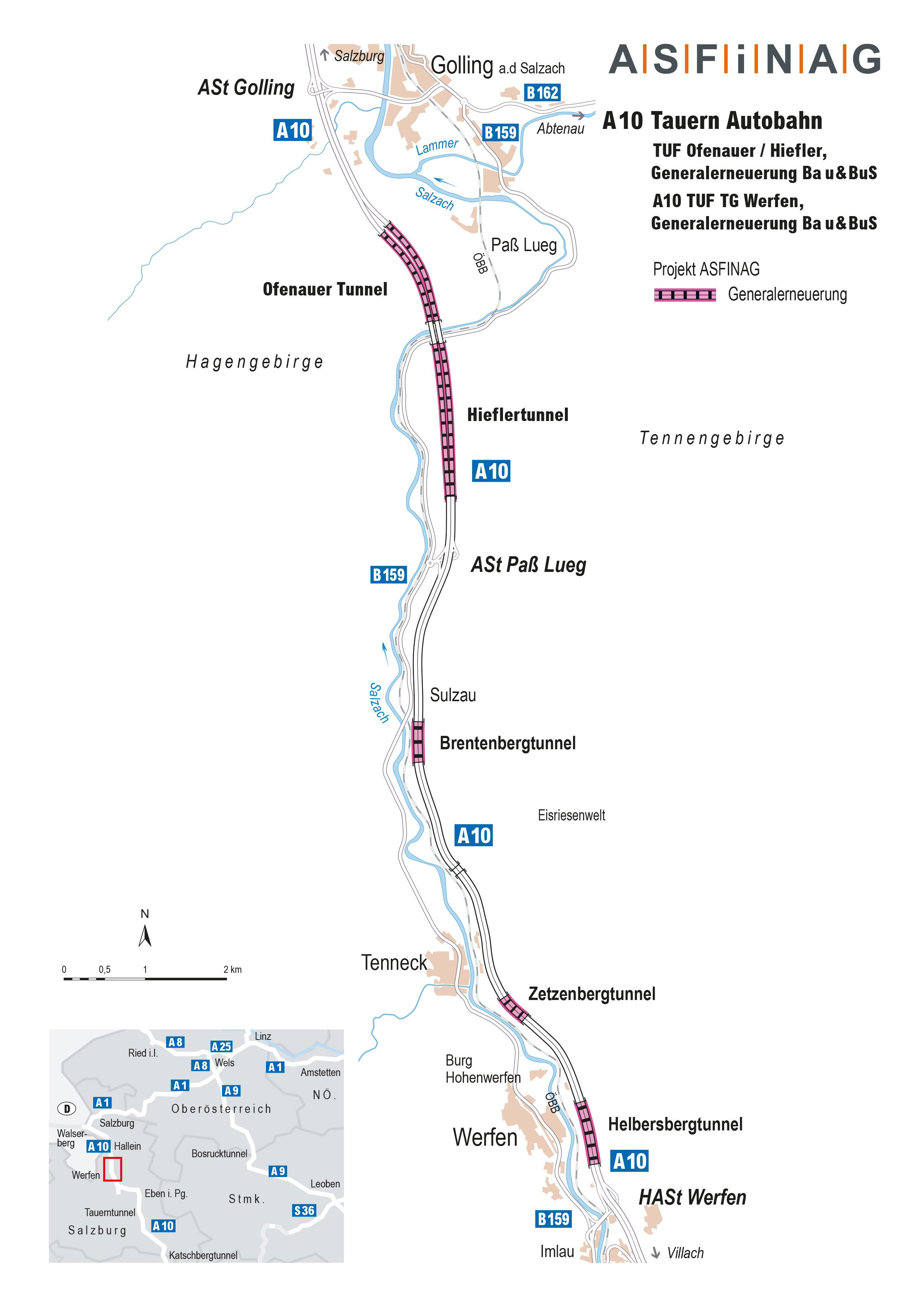 A 10 Tauern Autobahn Tunnelerneuerung Golling Werfen | ASFINAG